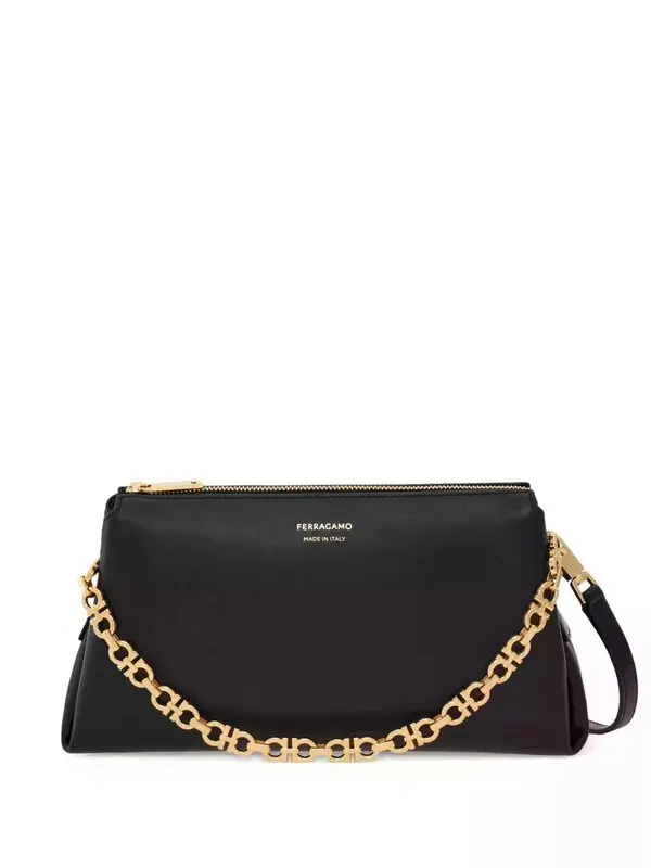 FERRAGAMO Gancini Chain Crossbody Bag - Black