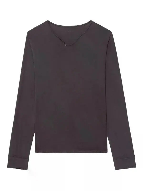 Zadig&Voltaire Monsatir Henley Button-detail T-shirt - Grey