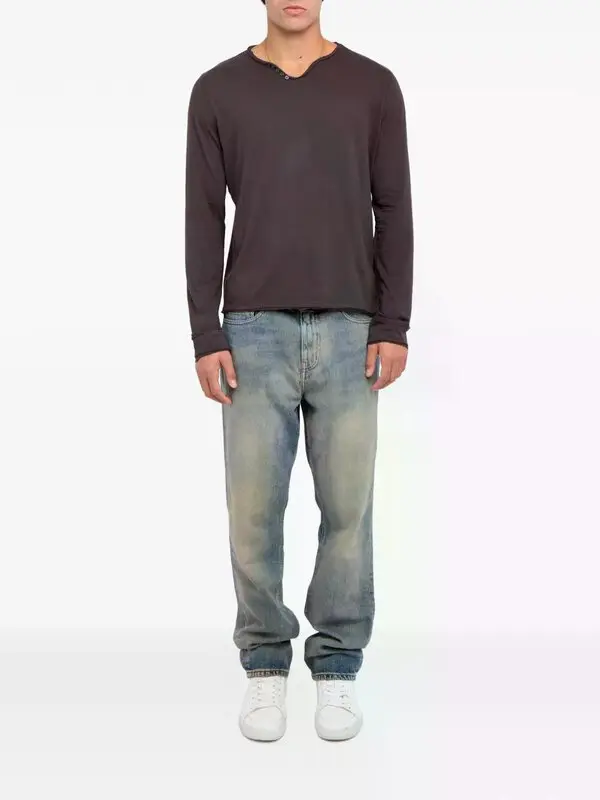 Zadig&Voltaire Monsatir Henley Button-detail T-shirt - Grey