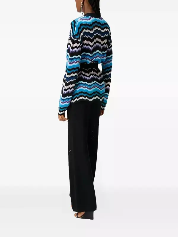Missoni Chevron Tie Cardigan - Blue