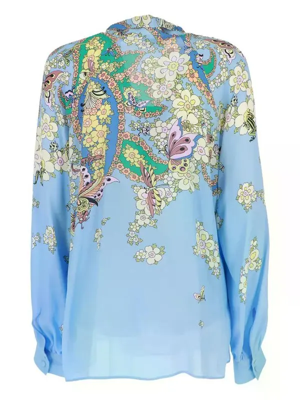 Etro Floral Paisley Tie-neck Top