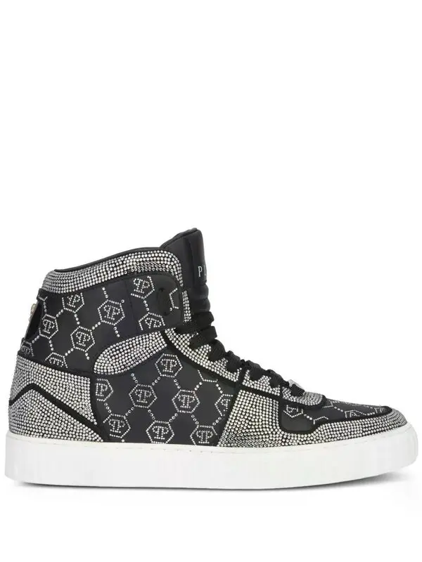 Philipp Plein Carson Monogram High-top Sneakers - Black