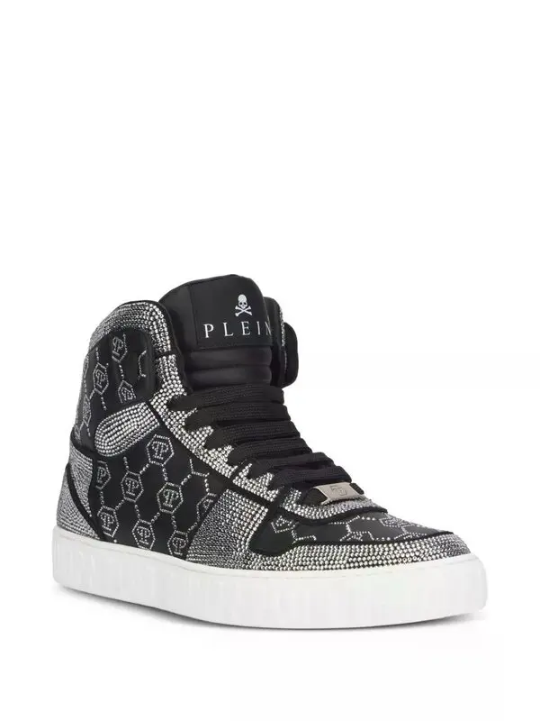 Philipp Plein Carson Monogram High-top Sneakers - Black