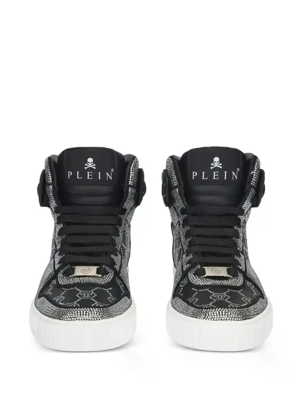 Philipp Plein Carson Monogram High-top Sneakers - Black