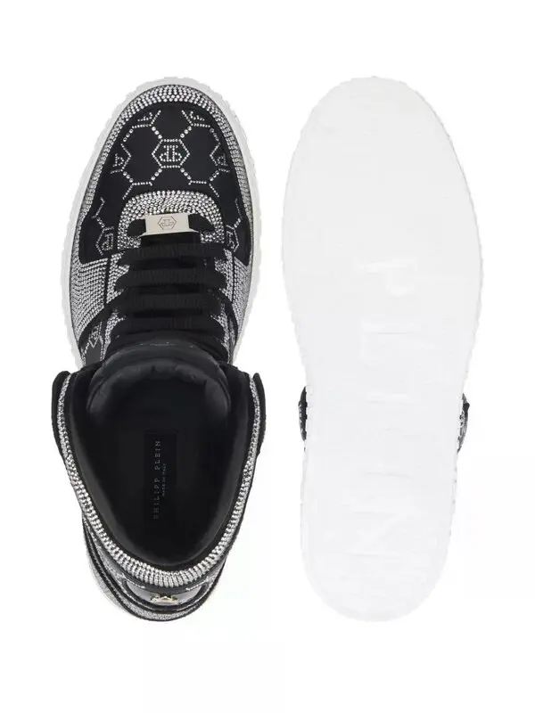 Philipp Plein Carson Monogram High-top Sneakers - Black