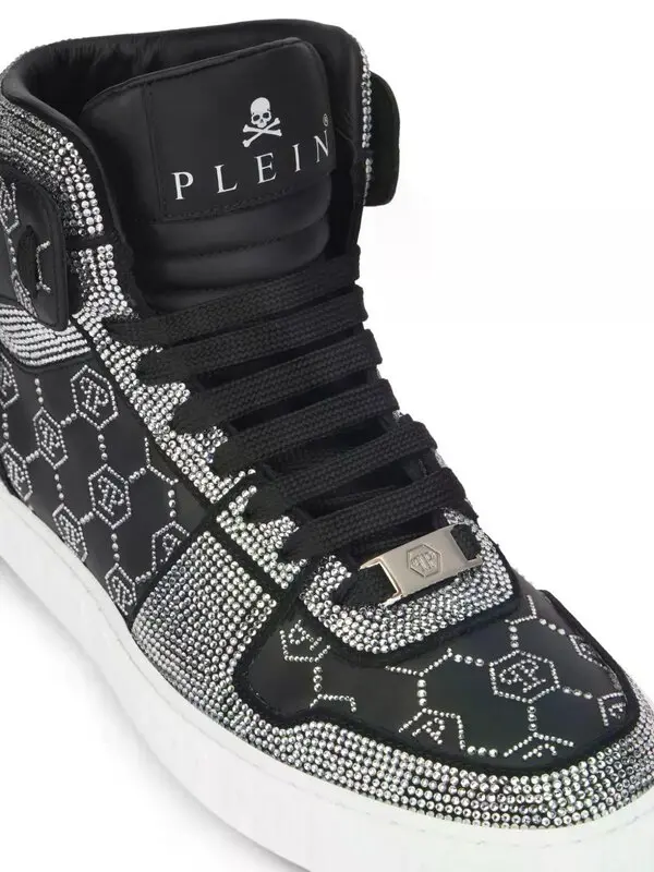 Philipp Plein Carson Monogram High-top Sneakers - Black