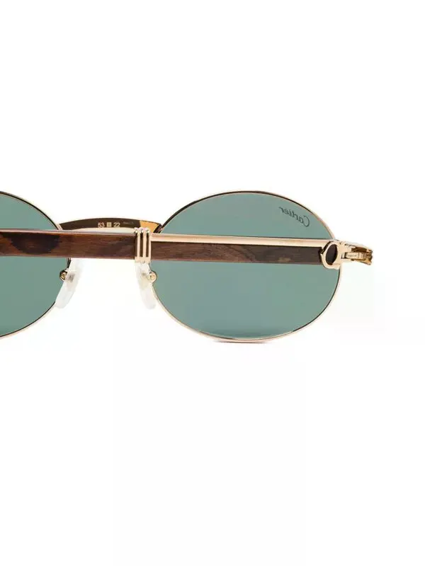 Cartier Wood-detail Sunglasses - Gold