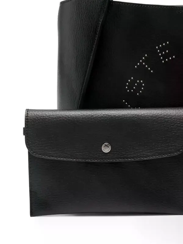 Stella McCartney Logo-detail Leather Tote Bag - Black