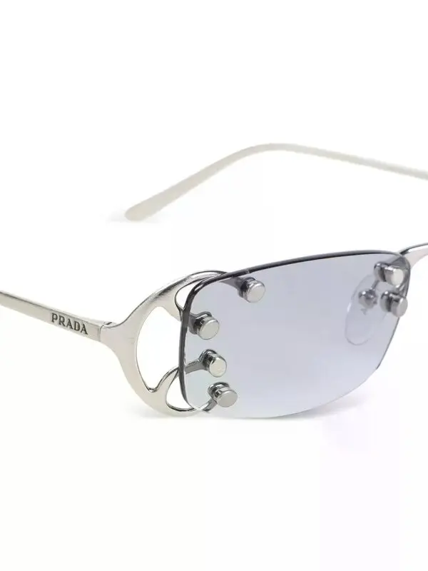 Prada Studded Rectangle Sunglasses