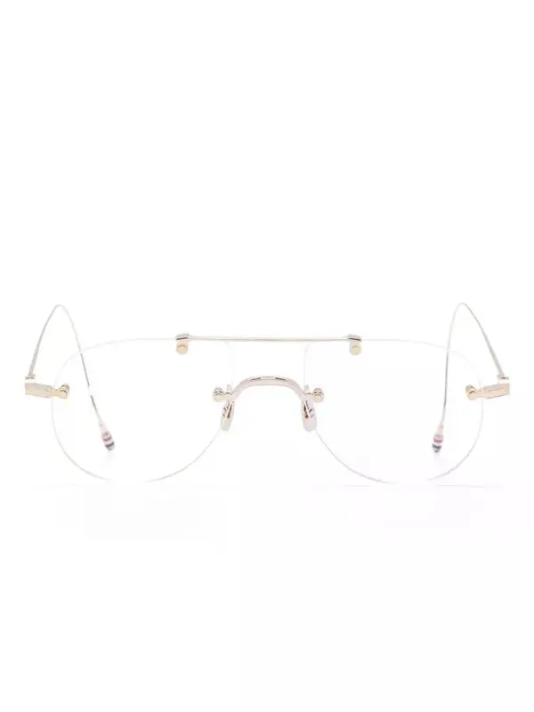 Thom Browne Navigator-frame Eyeglasses - Gold