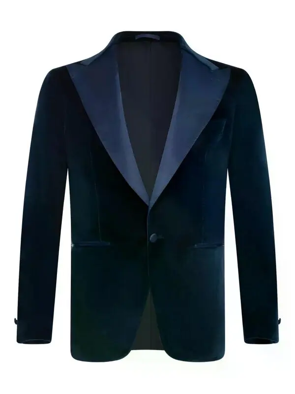 FRANZESE COLLECTION Peak-lapels Velvet Blazer - Blue