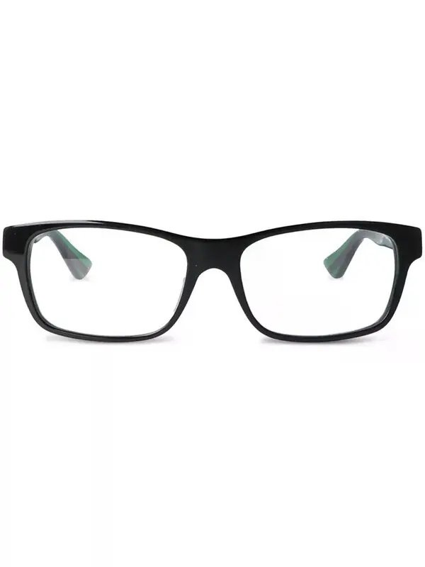 Gucci Logo-print Square Frame Glasses - Black