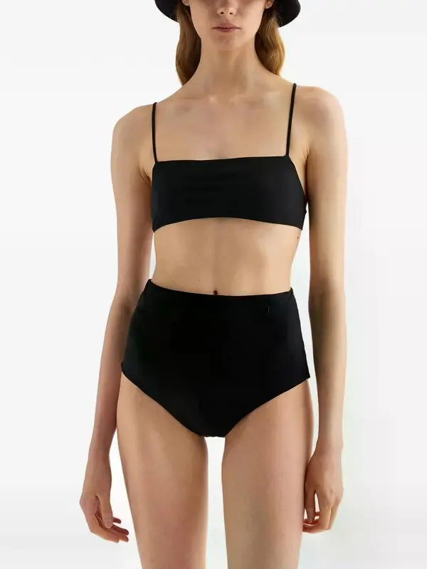 JIL SANDER Jersey Bikini Top With Interlocking Closure