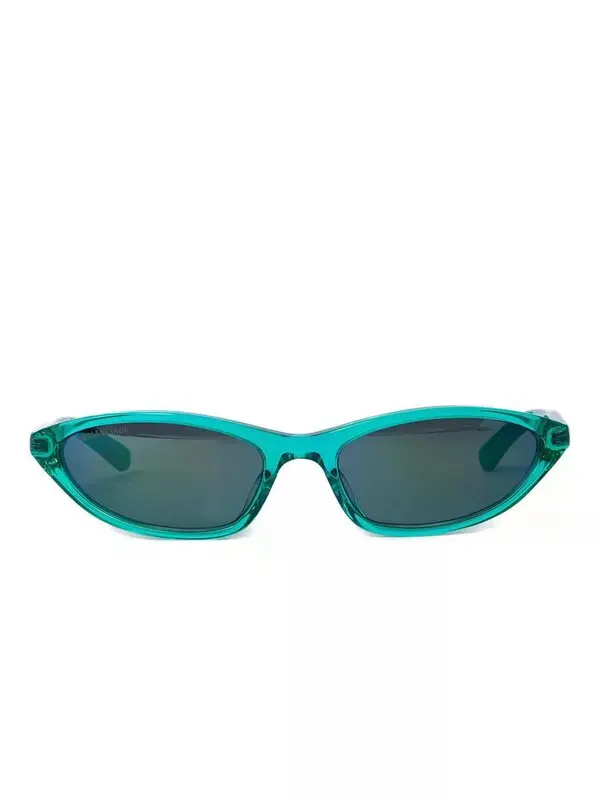 Balenciaga Blade Oval Sunglasses - Green