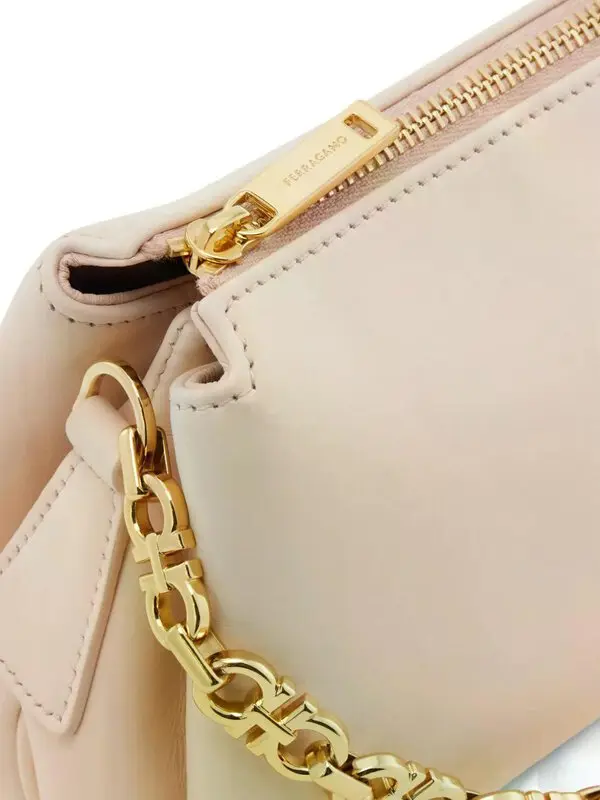 FERRAGAMO Gancini Chain Strap Mini Bag - Neutrals
