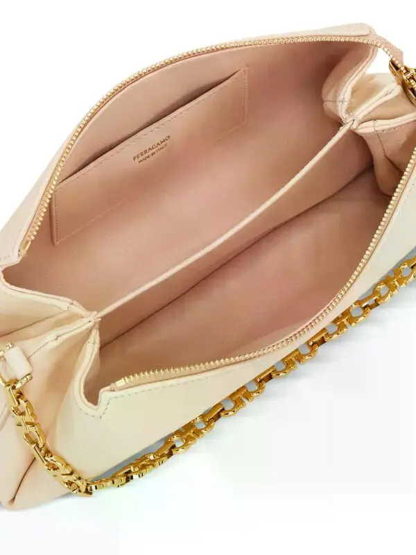 FERRAGAMO Gancini Chain Strap Mini Bag - Neutrals