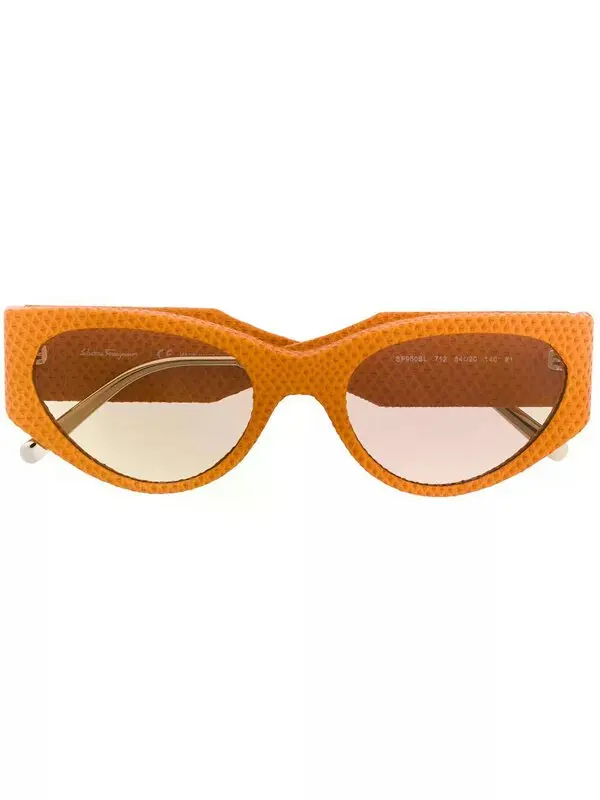 FERRAGAMO Leather Sunglasses - Orange