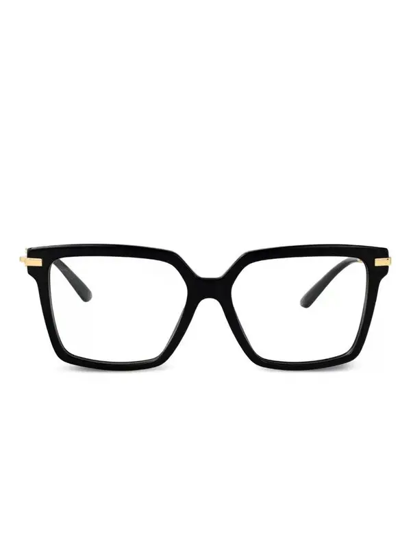 Dolce & Gabbana Gold-tone Detail Square Glasses - Black