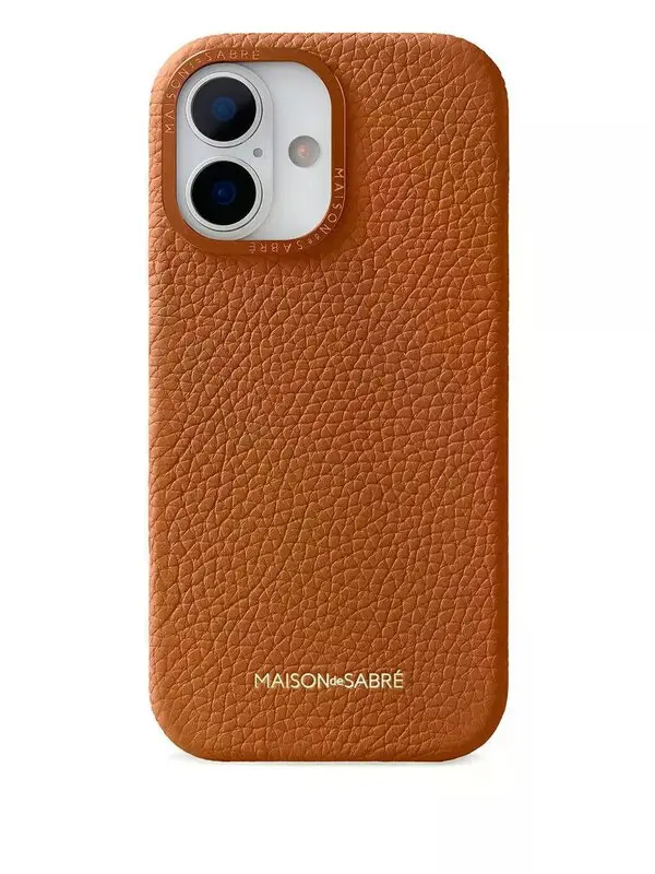 MAISON DE SABRE Logo-lettering Leather Iphone 17 Case - Brown