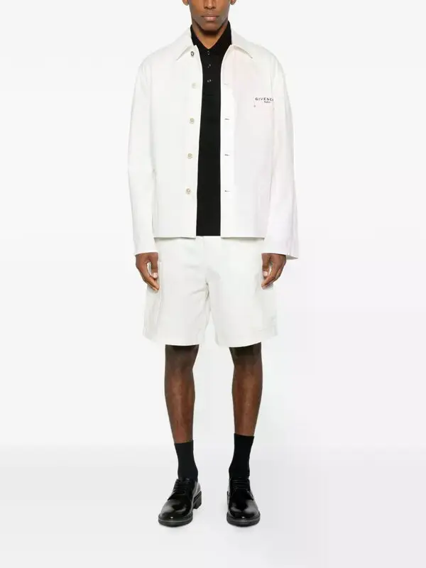 Givenchy Embroidered-logo Chest-pocket Denim Jacket