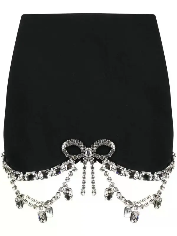 AREA Crystal-embellished Mini Skirt - Black