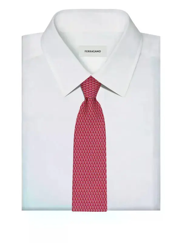 FERRAGAMO Gancini Tricot Silk Neck Tie