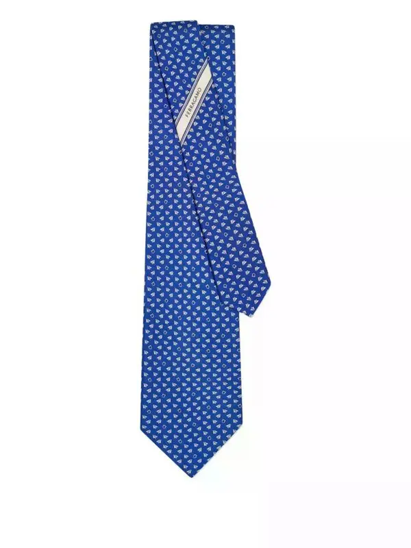 FERRAGAMO Printed Silk Neck Tie