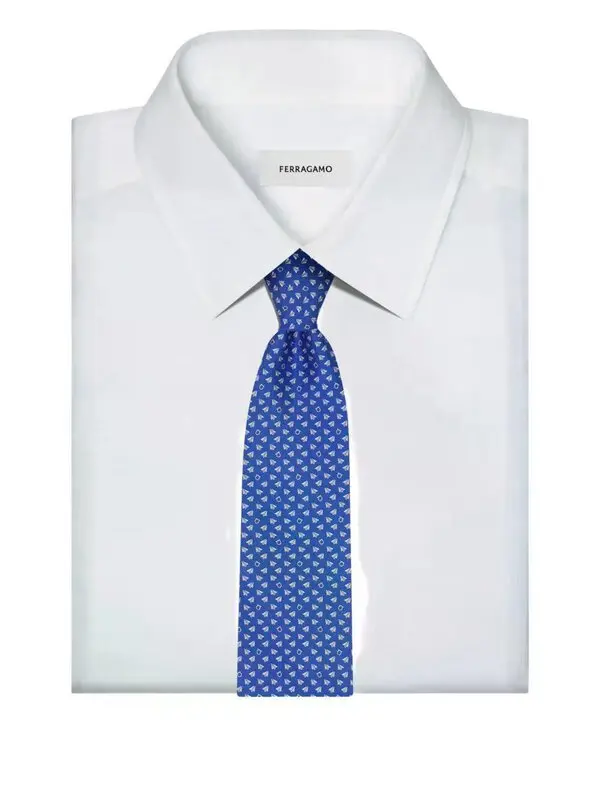 FERRAGAMO Printed Silk Neck Tie