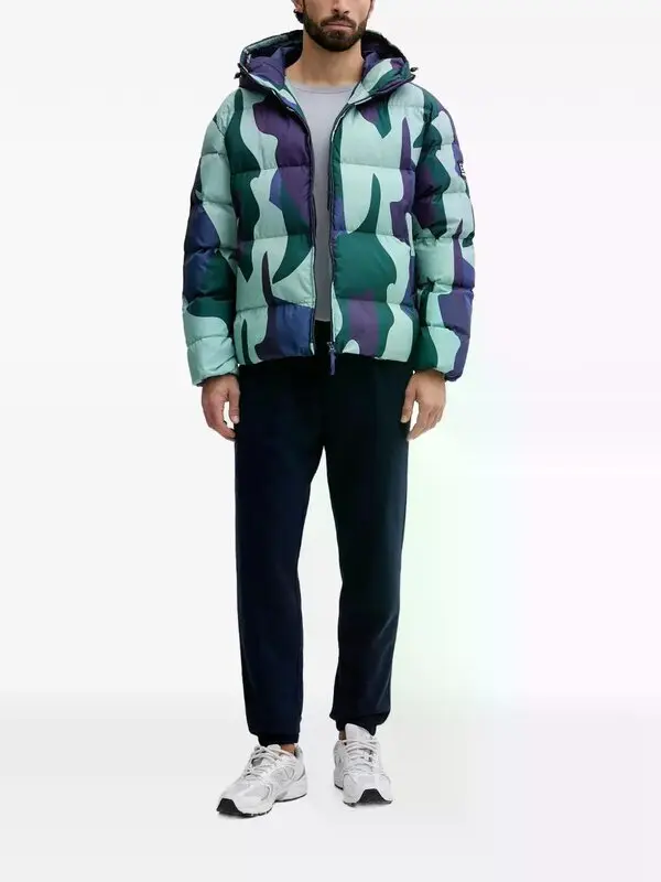 EA7 Camouflage Hooded Down Jacket