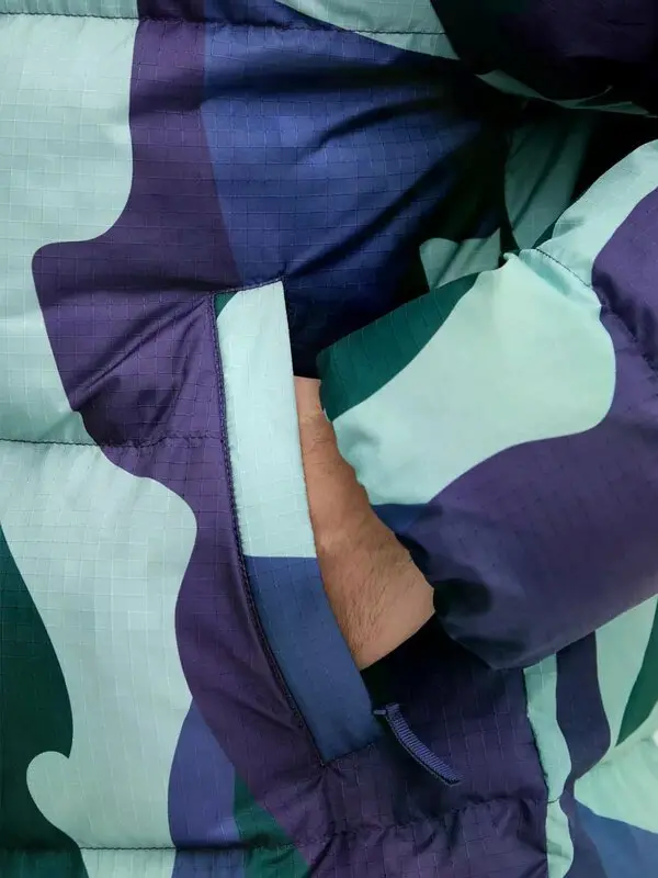 EA7 Camouflage Hooded Down Jacket