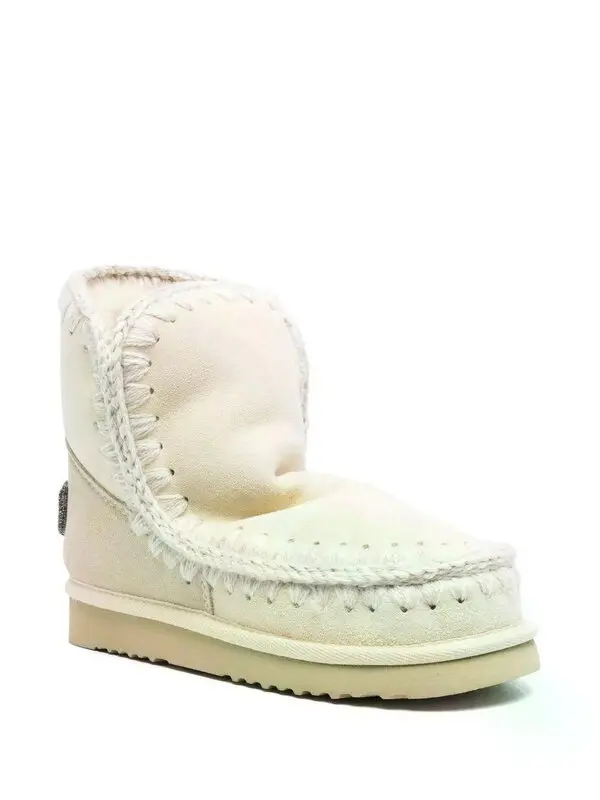 Mou Glitter Logo Ankle Boots - Neutrals