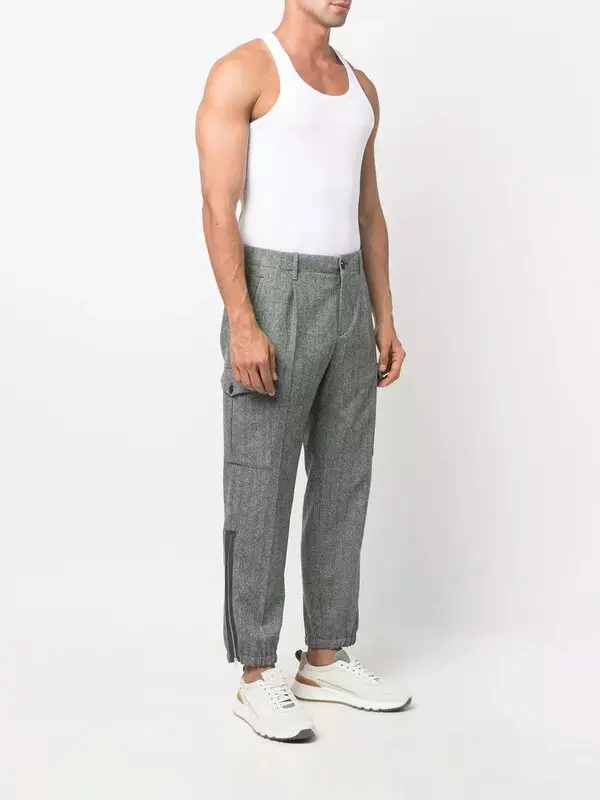 Brunello Cucinelli Chevron Knit Trousers