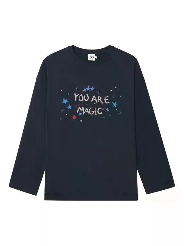 B+AB Slogan-print Long-sleeve T-shirt