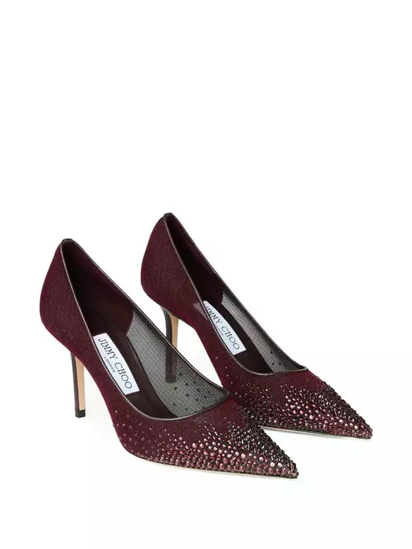 JIMMY CHOO Love Embellished Pointed Toe Pumps - Red