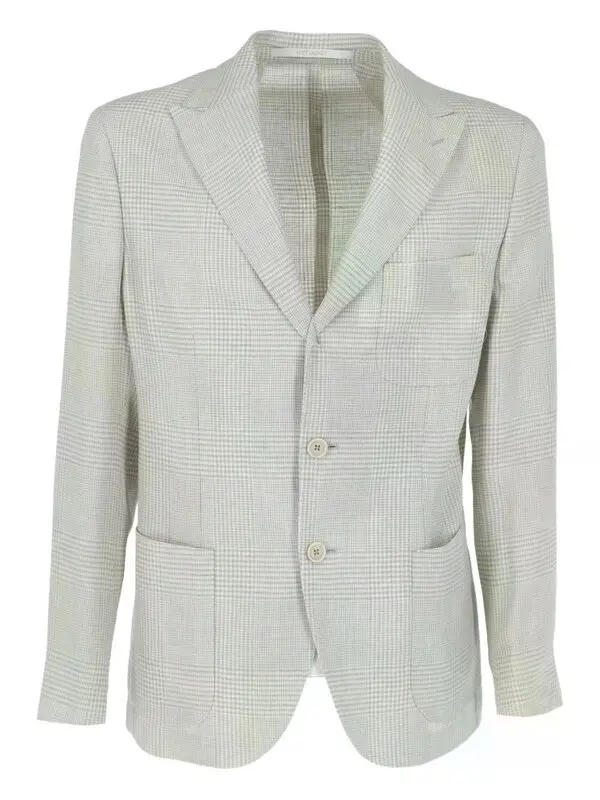Eleventy Check-pattern Blazer - Green