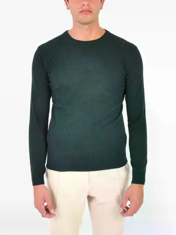 FRANZESE COLLECTION Ribbed Crew-neck Sweater - Green