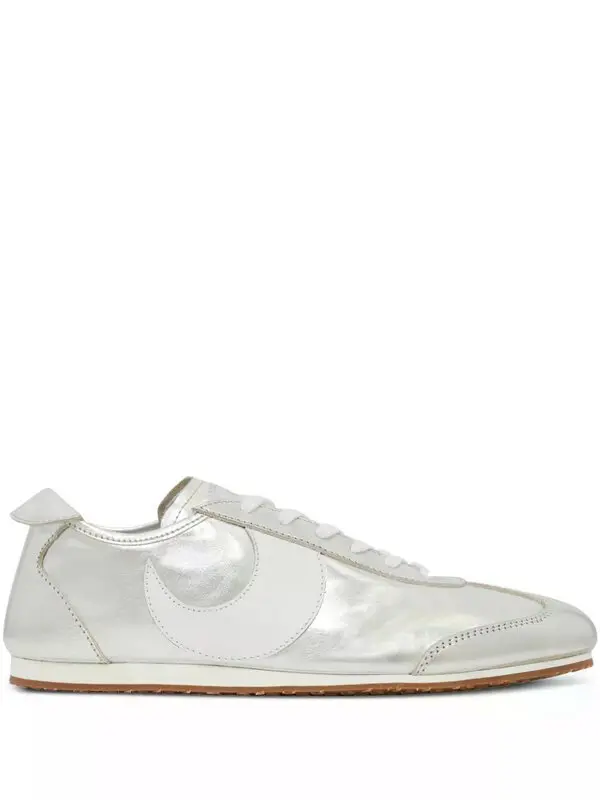 MARINE SERRE Astra Metallic-effect Leather Sneakers