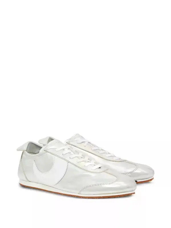 MARINE SERRE Astra Metallic-effect Leather Sneakers