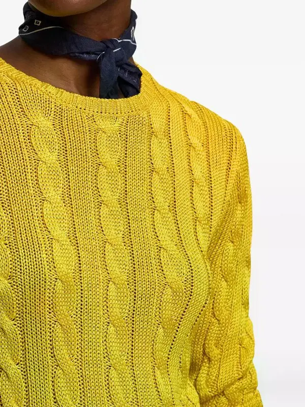 Ralph Lauren Cable-knit Crewneck Sweater - Yellow