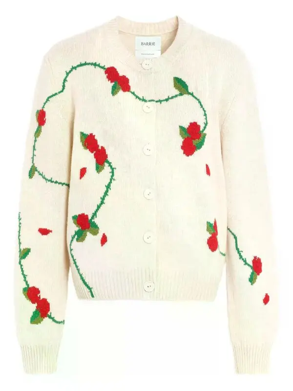 BARRIE Floral-intarsia Knit Cardigan
