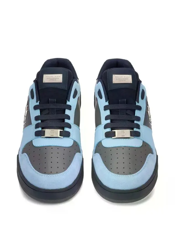 Philipp Plein P-force 78 Logo Plaque Leather Sneakers - Blue