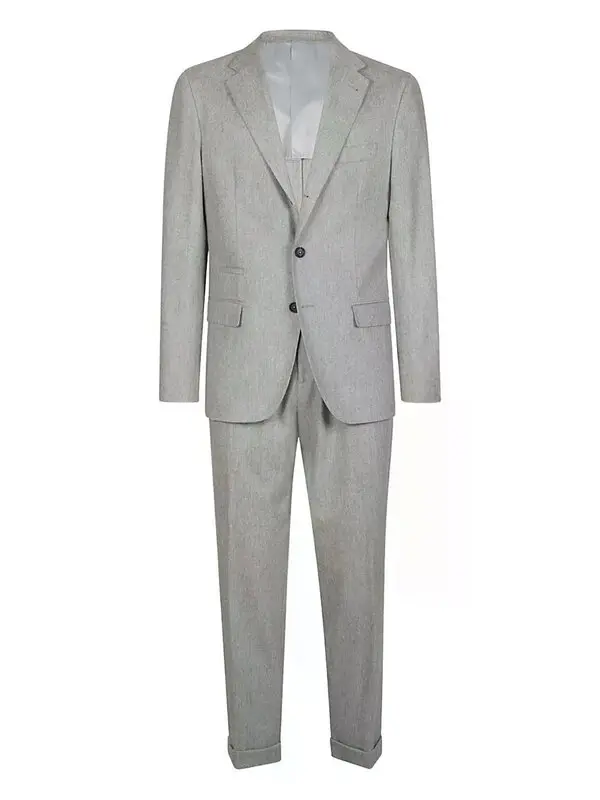 Eleventy Buttoned Suit - Grey