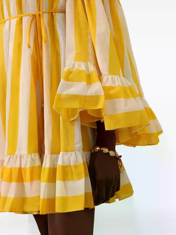 Zimmermann Daylight Ruffled Striped Mini Dress