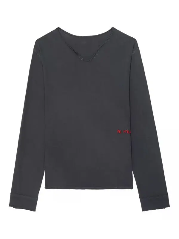 Zadig&Voltaire Monsatir Henley Long-sleeve T-shirt - Grey