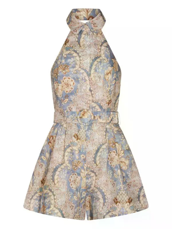 Zimmermann Daylight Belted Jumpsuit - Blue