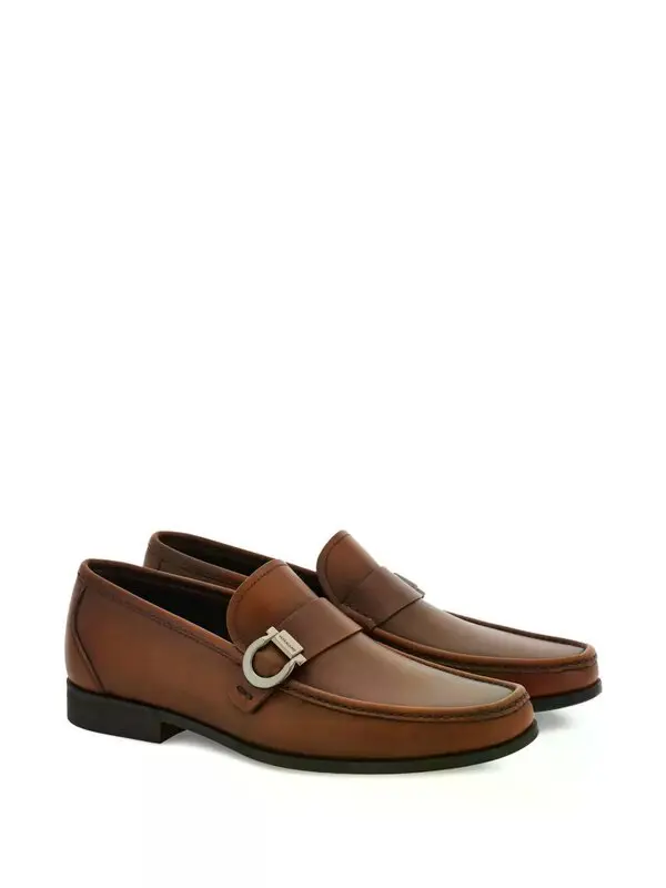FERRAGAMO Gancini Saddle Loafers - Brown