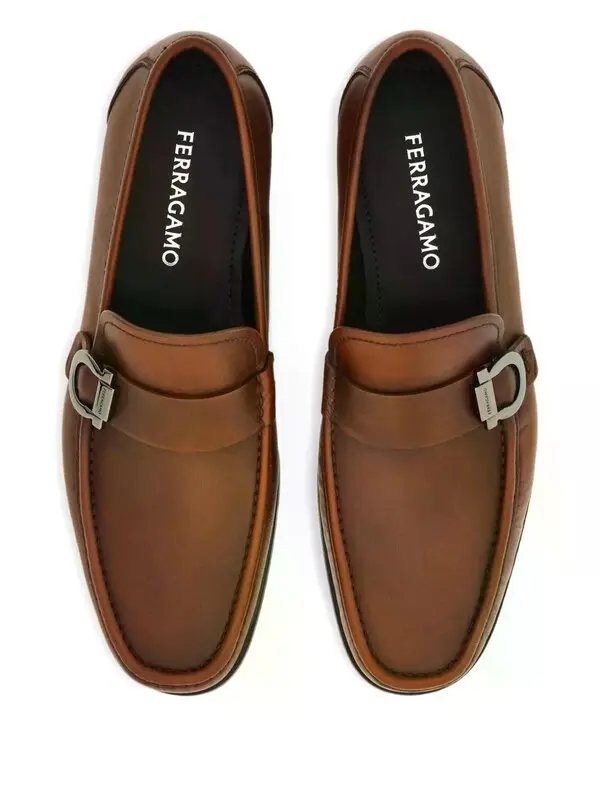 FERRAGAMO Gancini Saddle Loafers - Brown