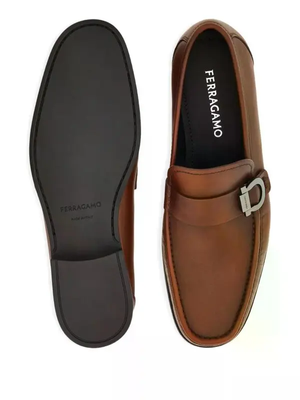 FERRAGAMO Gancini Saddle Loafers - Brown