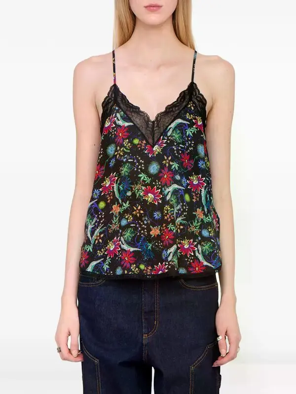 Zadig&Voltaire Christy Floral Print Camisole - Black