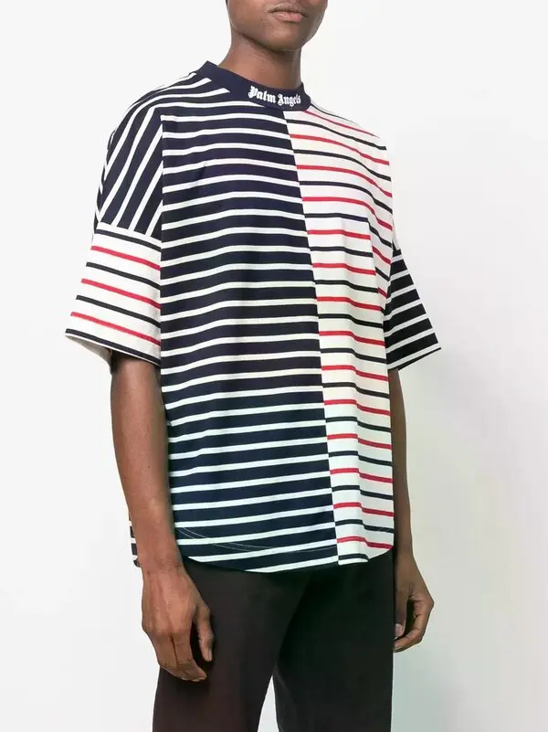 Palm Angels Striped Logo-print T-shirt